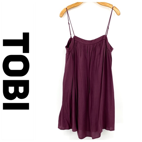 Tobi | Dresses | Sale Tobi Burgundy Swing Mini Dress | Poshmark